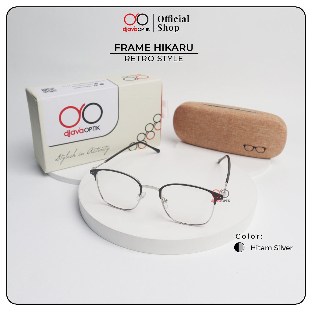 Jual DJAVA OPTIK - Frame Hikaru - Kacamata Photocromic Normal Pabrik Bentuk Kotak Titanium ...