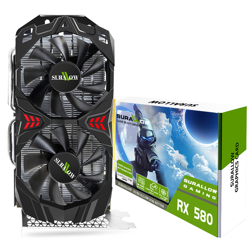 Jual SURALLOW RX 580 8GB New Graphics Card GDDR5 GPU Video Card grafik ...