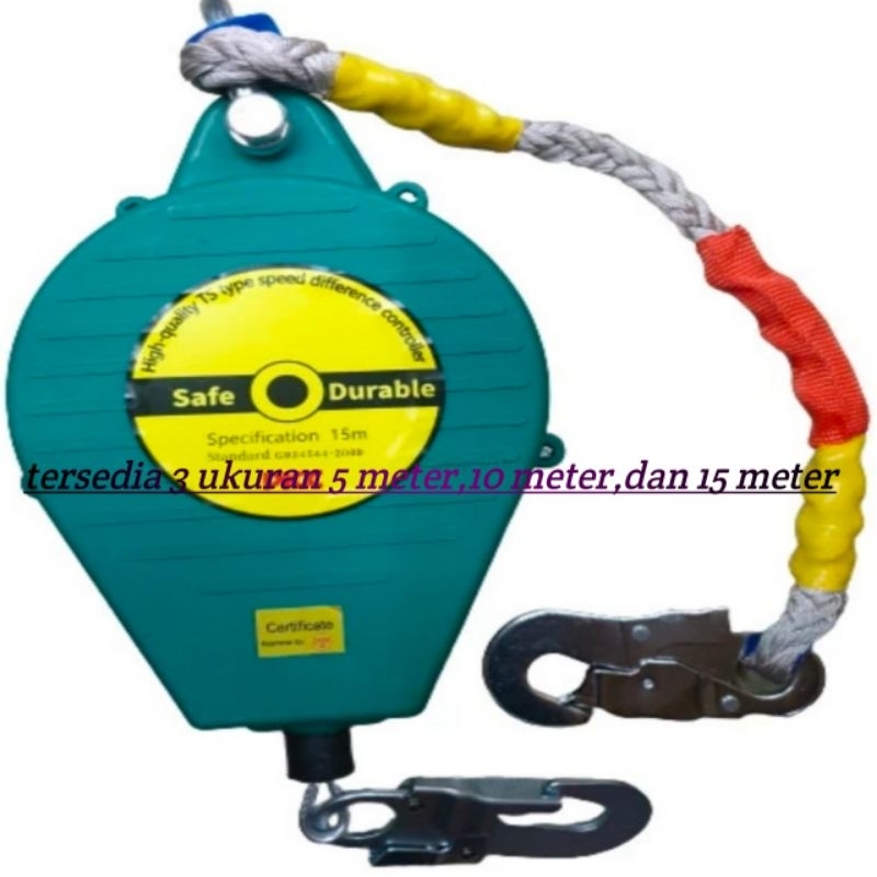 Jual fall arrester 5 meter retractable safety prevention capacity 150kg ...