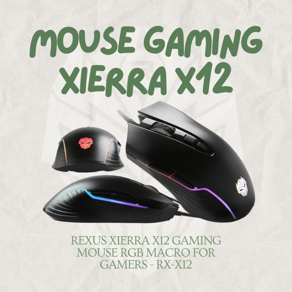 Jual Rexus Xierra X12 Gaming Mouse RGB Macro for Gamers - RX-X12 ...