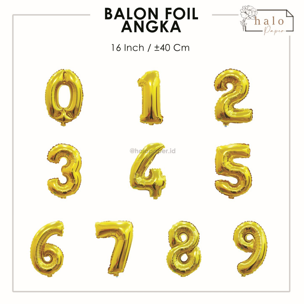 Jual BALON FOIL ANGKA WARNA GOLD UKURAN 16 INCH / ±40 CM | Shopee Indonesia