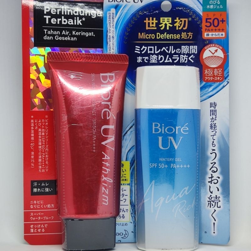 Jual Biore UV Athlizm Sunscreen Extra Skin Protection Essence SPF 50 PA ...