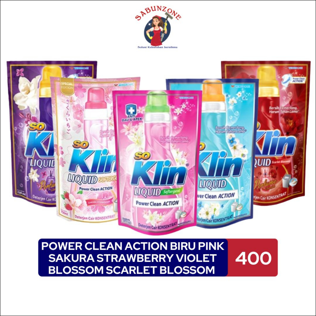 Jual Deterjen Cair Konsentrat So Klin Liquid Power Clean Action Biru ...