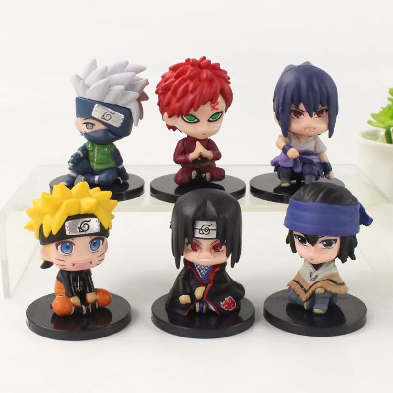Jual 6 pcs/set action figure naruto duduk | Shopee Indonesia