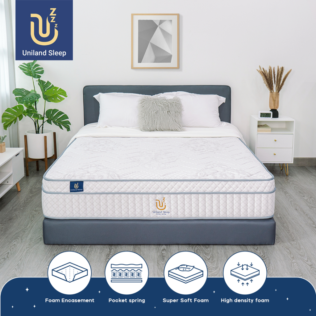 Jual Uniland Sleep Kasur Pocket Spring Super Soft Plushtop 30cm ...