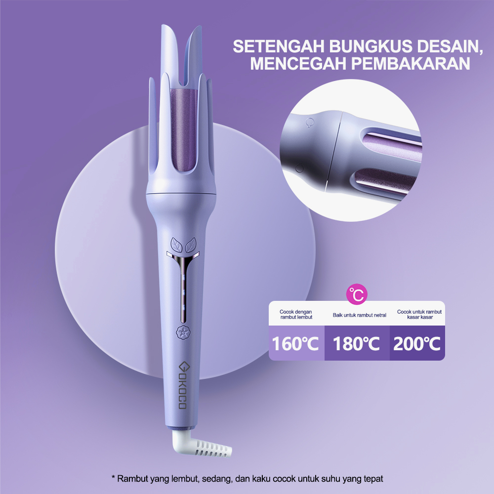 Jual GOOJODOQ Catokan Rambut Ceramics 32mm Catokan Curly Otomatis Curly Rambut Curling Iron Ion ...