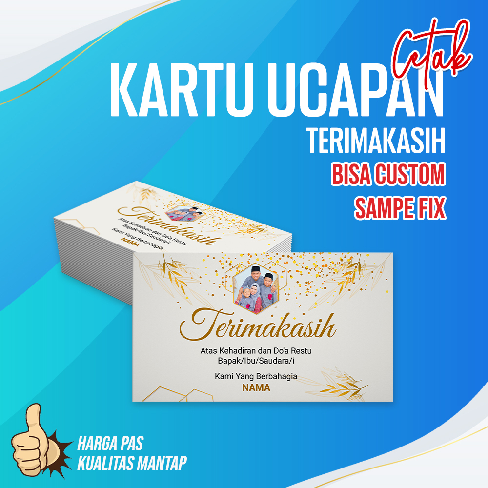 Jual Thank You Card Custom 1 Sisi | Cetak Kartu Ucapan Terima Kasih | Thanks Card | Ucapan ...
