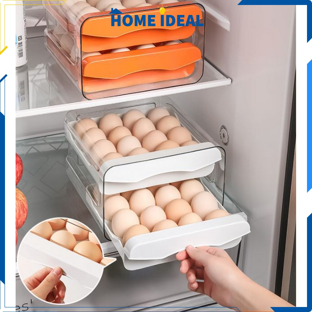 Jual Tempat Telur 2 Tingkat Egg Storage Box Organizer Rak Serbaguna ...