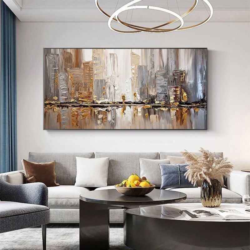 Jual Lukisan Abstrak Dinding ruang tamu 150 x 80 cm plus frame hiasan ...