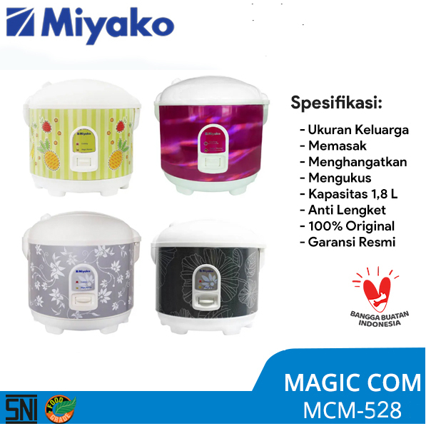 Jual Rice Cooker Miyako MCM-528 Grey [1.8 L] ( MCM528 ) | Shopee Indonesia
