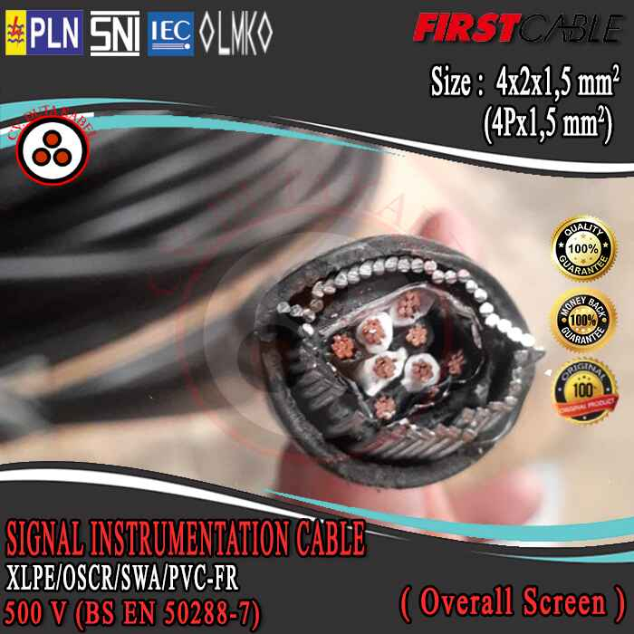 Jual Kabel RE2XRY Cu/XLPE/OSCR/PVC/SWA/PVC-FR 4x2x1,5 mm2 (4Px1,5 mm2) | Shopee Indonesia