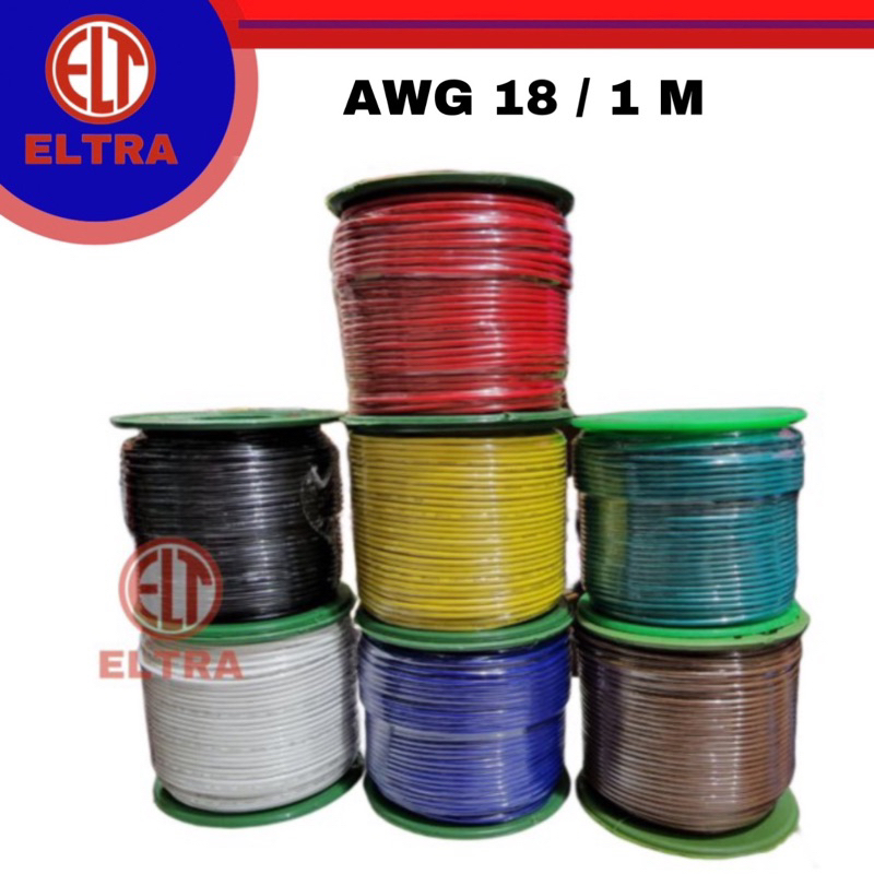 Jual KABEL AWG 18 SERABUT PUTIH METERAN cable serabut putih tembaga lapis perak body kelistrikan ...