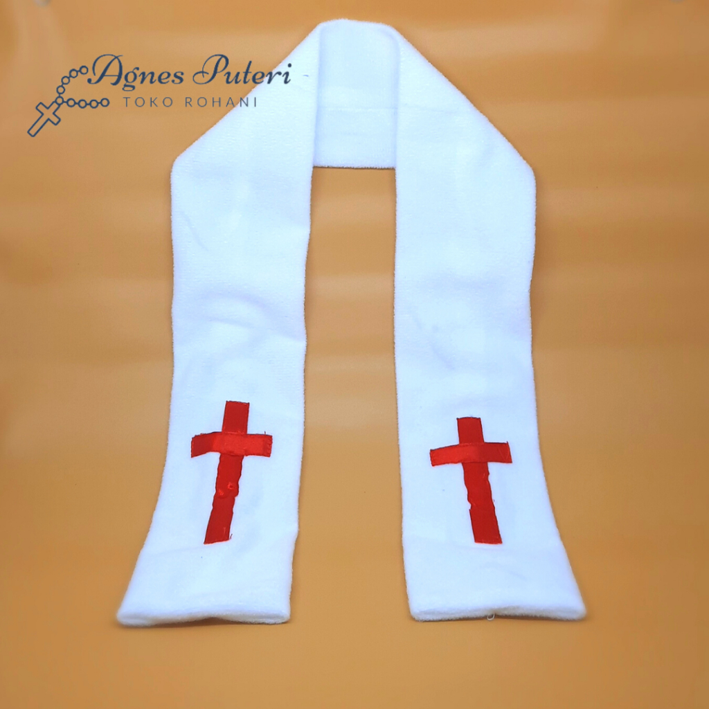Jual Samir / Stola Baptis Bayi Katolik Kain Syal Putih | Shopee Indonesia
