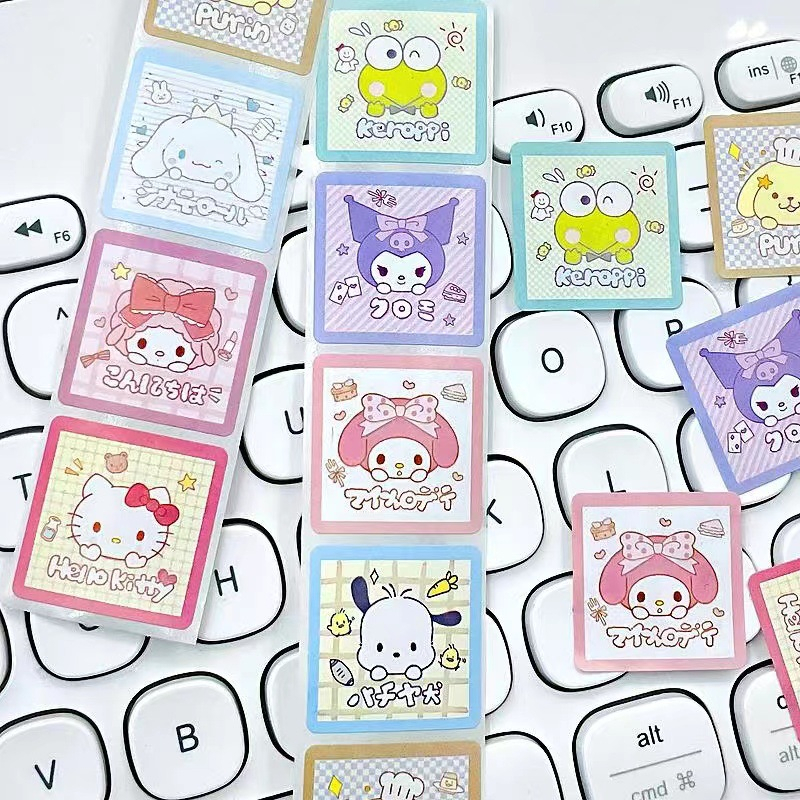 Jual [DZ] ST607 - Sanrio Sticker Tapes 500pcs Sealing Label Stiker ...