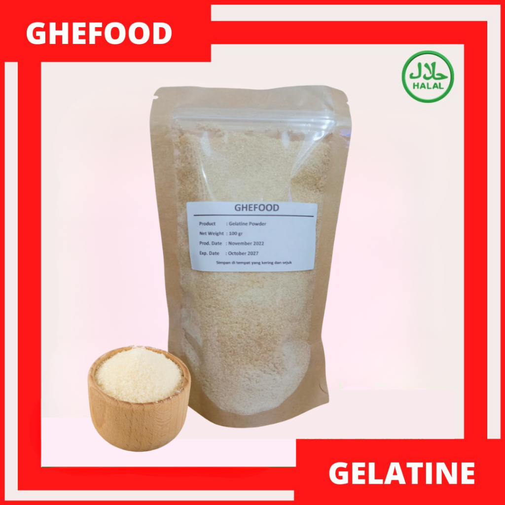 Jual Gelatine Powder/Gelatin Bubuk Sapi Premium Import Halal MUI 100 gr ...