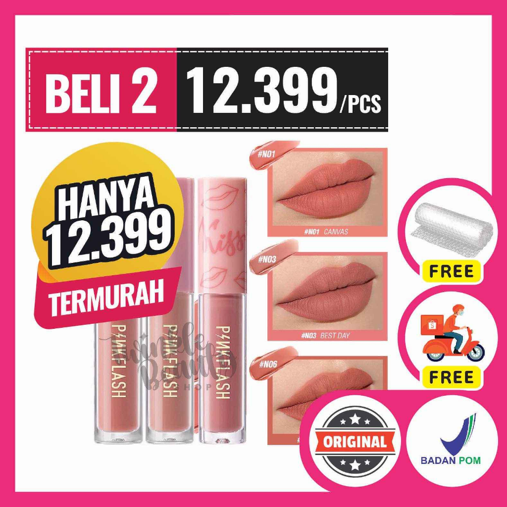 Jual Pinkflash Lip Matte Lasting Waterproof Lipstik Lembut Tahan Lama