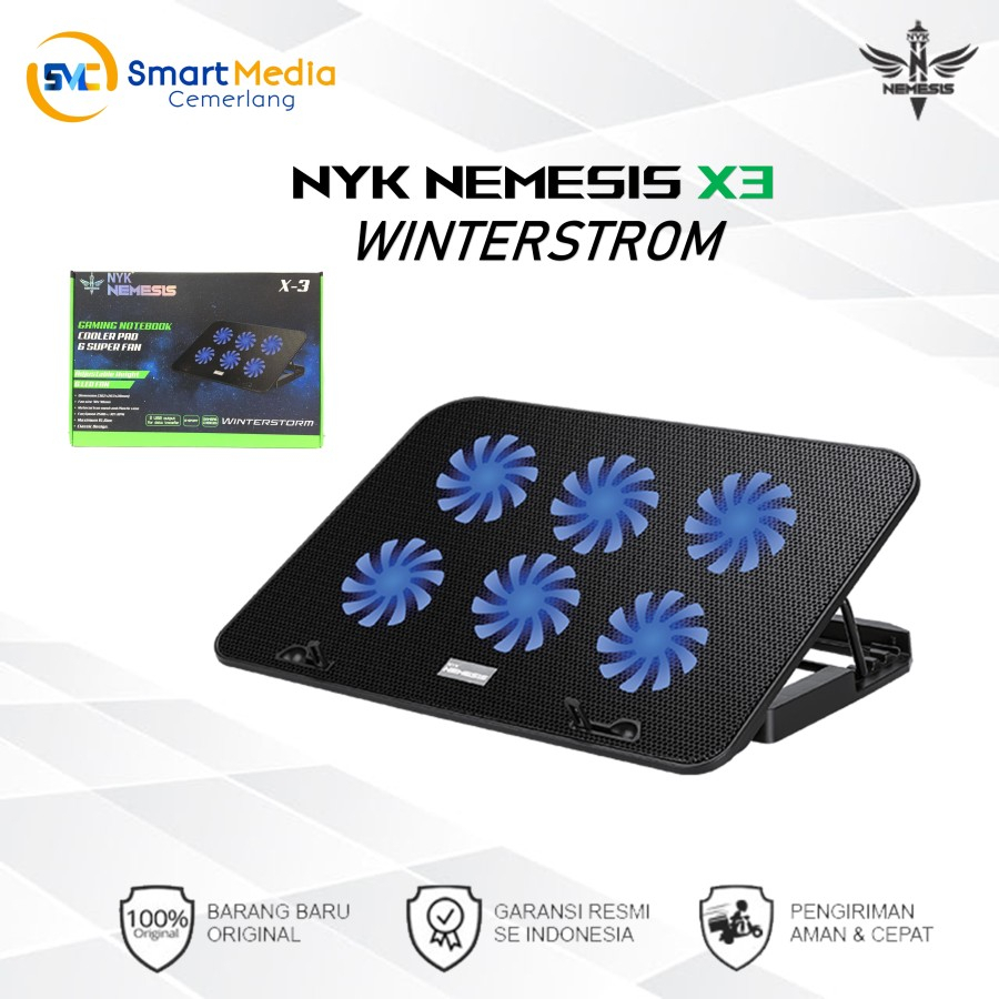 Jual NYK Nemesis X-3 Winterstrom Cooler pad 6 LED Fan|Cooling pad NYK ...