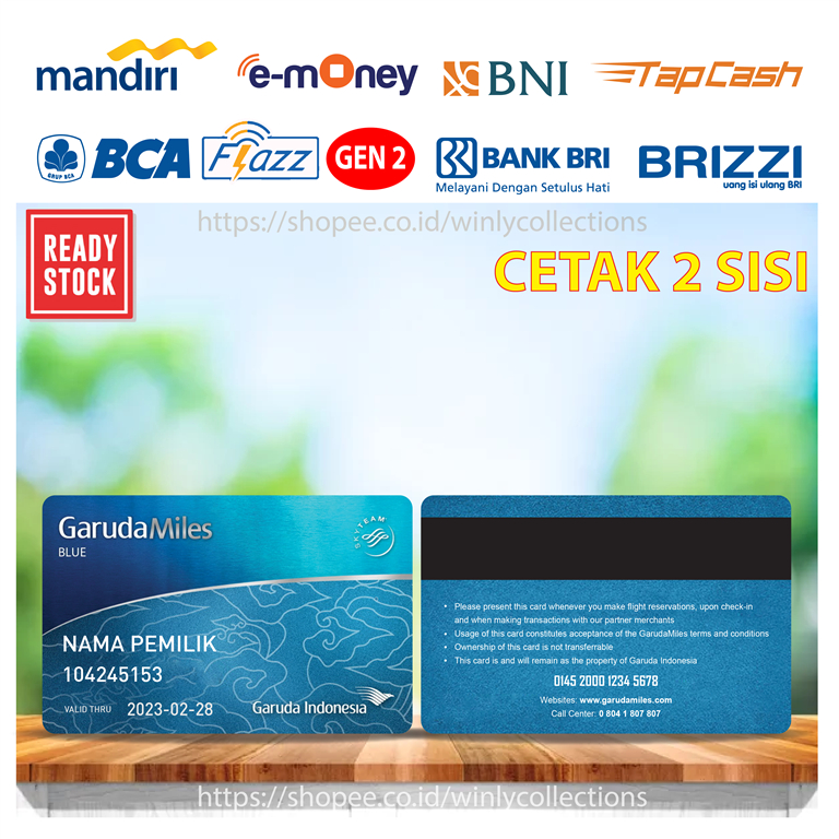 Jual EMONEY E TOLL DESIGN CREDIT CARD GARUDA BLUE E MONEY MANDIRI FLAZZ ...