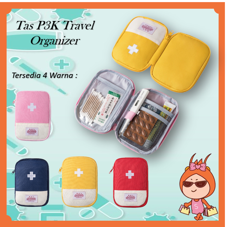 Jual Reseller Welcome - T5759 Tas Obat P3K Travel / Tas Obat Medicine Pouch Korean Travel ...