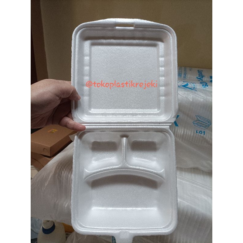 Jual Styrofoam bubur/kecil, sekat, polos besar dan burger | Shopee ...