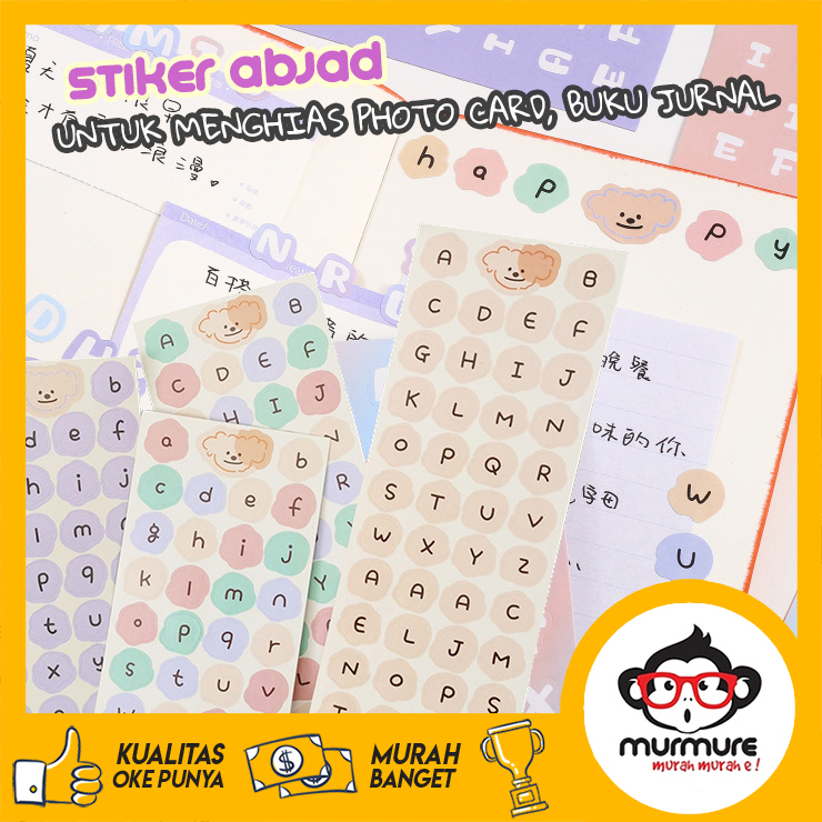 Jual MURMURE | STIKER HURUF 1PCS CUTE ALPHABET STICKER SET DECO DIY ...
