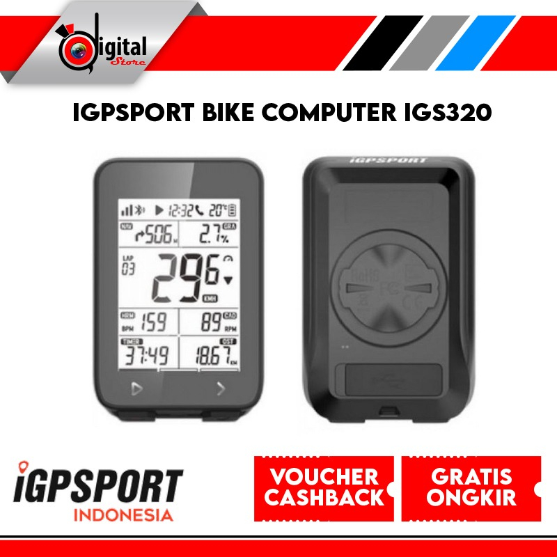 Jual iGPSport Bike Computer IGS320 - GPS Cycling Computer | Shopee ...