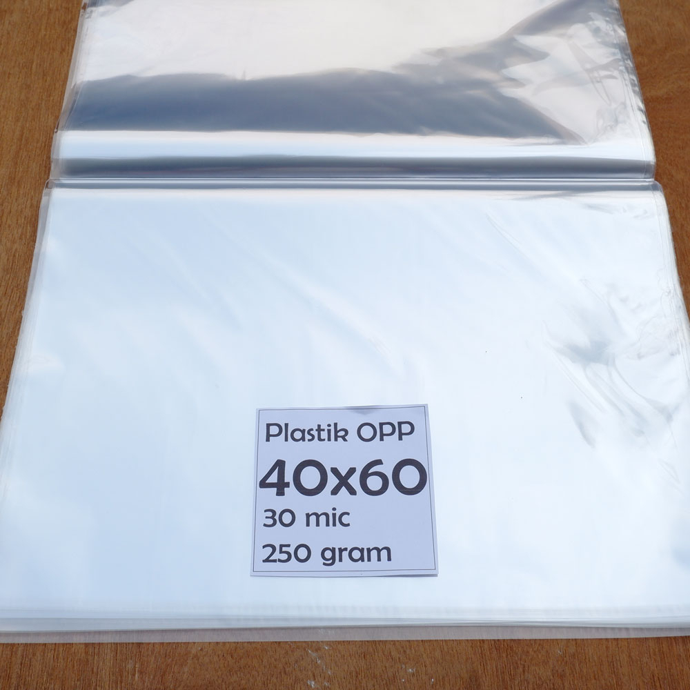 Jual Plastik OPP 40x60 cm 30 mic 250 gram tanpa lem | Shopee Indonesia