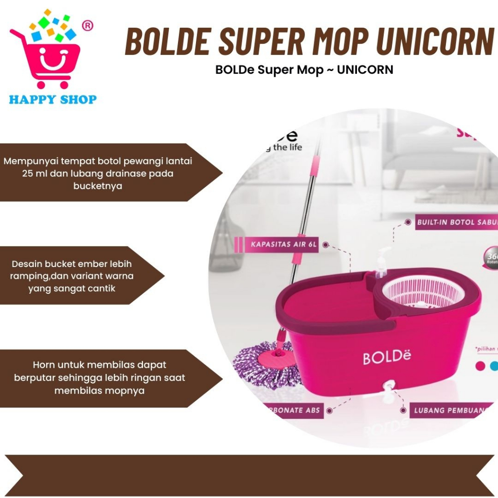 Jual Bolde Super Mop Basic Series Unicorn | Shopee Indonesia