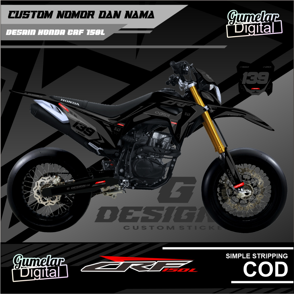 Jual DECAL FULL BODY CRF 150L SUPERMOTO SIMPEL 011 | Shopee Indonesia