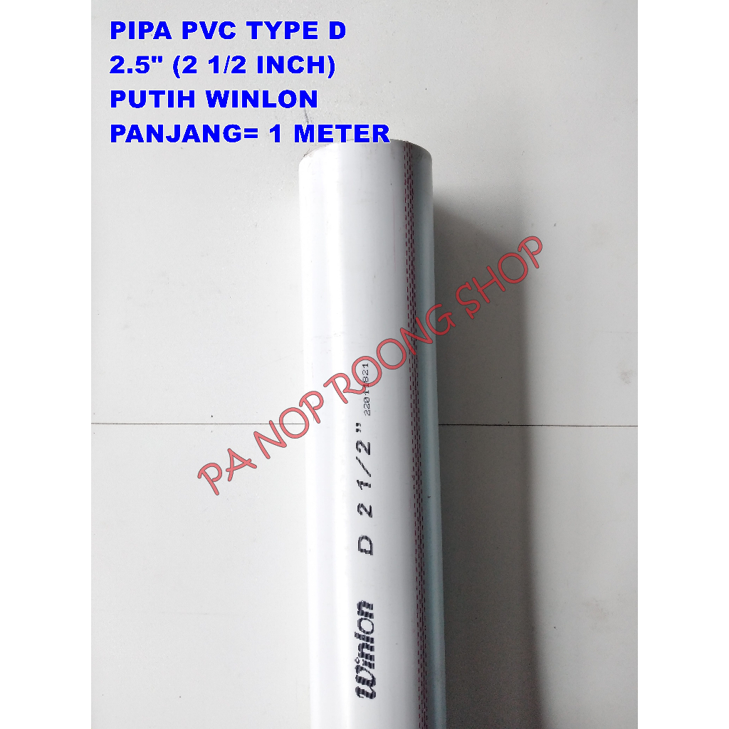 Jual PIPA PVC 2 1/2 INCH PANJANG 1 METER PUTIH WINLON | Shopee Indonesia