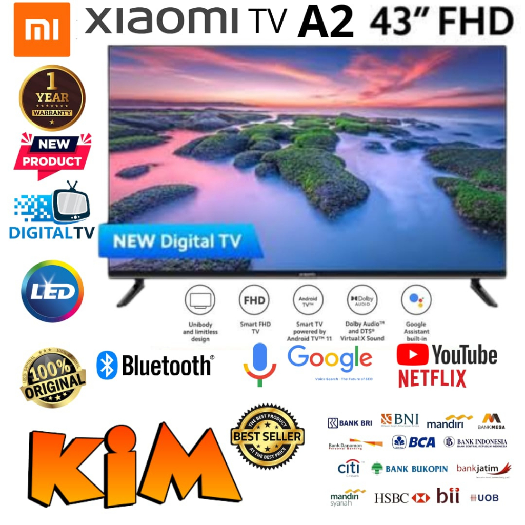 Jual Xiaomi Mi TV A2 43 Led 43 inch Smart Android 11 Digital TV FHD ...