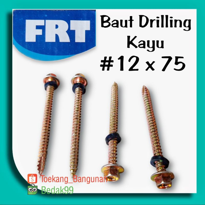 Jual Baut Drilling Kayu 12 x 75 (7,5cm) Skrup Roofing Kayu 12x75mm Merk ...