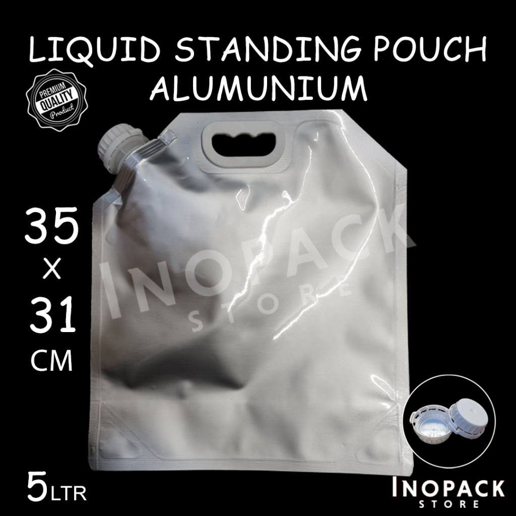 Jual Standing Pouch liquid handle Spout Pack Full Alumunium 5lt ...