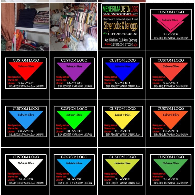 Jual slayer custom logo/slayer umroh haji/ikat leher cewek cowok ...