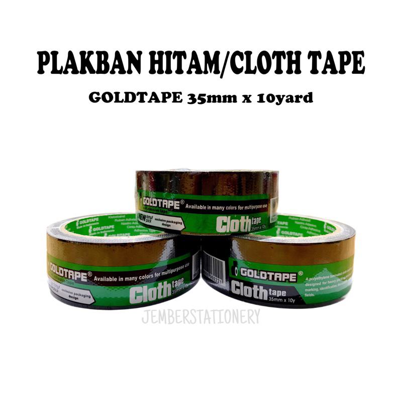 Jual Plakban Hitam / Cloth Tape Goldtape 35mm | Shopee Indonesia