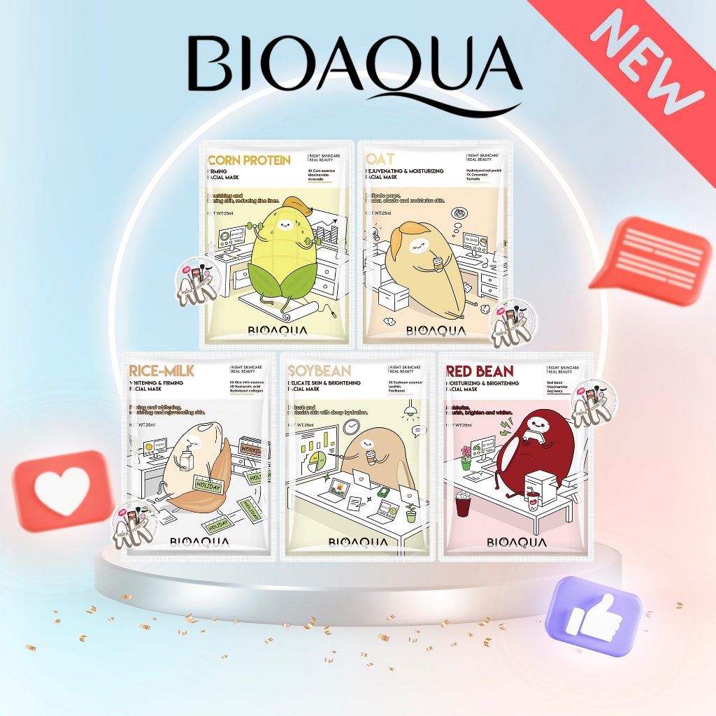 Jual BIOAQUA MASKER WAJAH / SHEET MASK CEREAL SERIES 25ML ( CORN ...