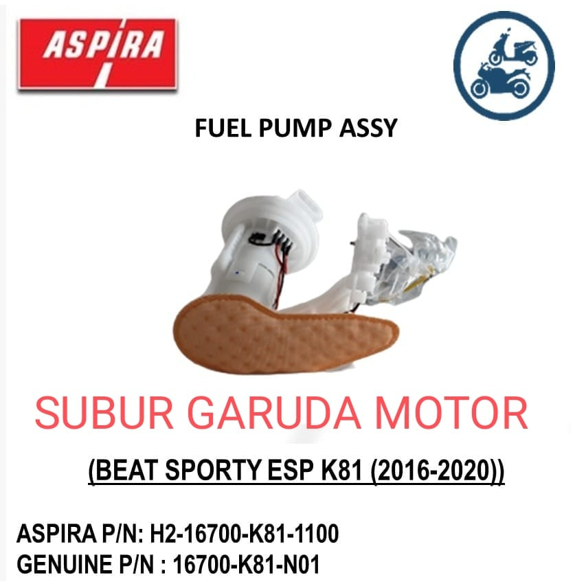 Jual POMPA BENSIN BEAT ESP SCOOPY ESP TIPE K81 MERK ASPIRA FUEL PUMP ...