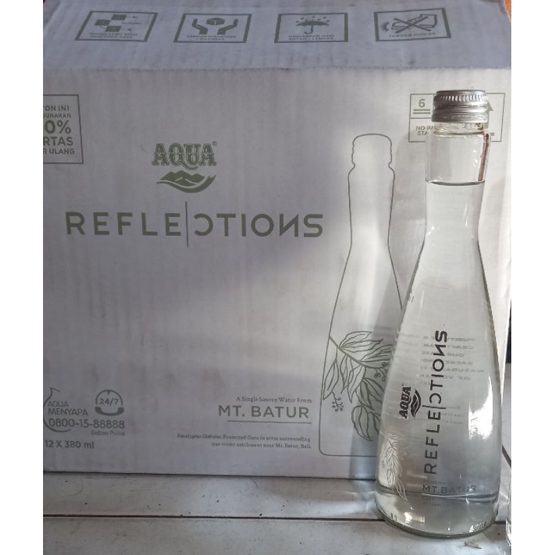 Jual AQUA Reflection mineral water 380ml x 12 botol (1 dus) | Shopee Indonesia