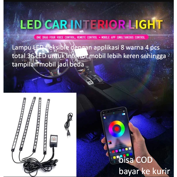 Jual Lampu LED fleksible dengan applikasi 8 warna 4 pcs total 36 LED ...