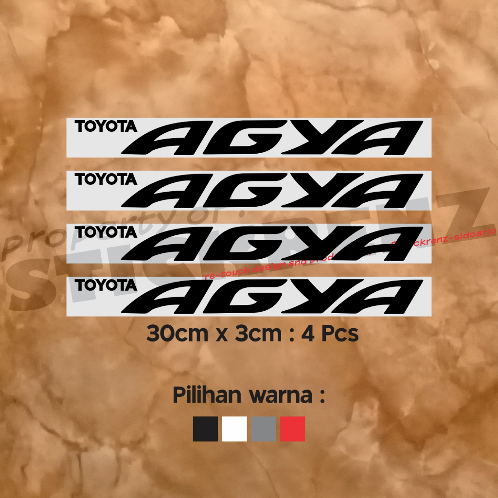 Jual Cutting Sticker Stiker Body Mobil Toyota Agya 02 Custom | Shopee ...