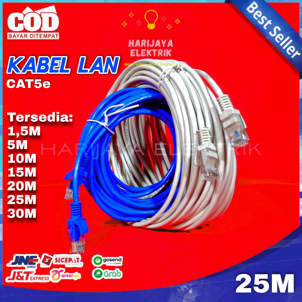Jual KABEL LAN ETHERNET CAT5E UTP 25M LAN CABLE PATCH INTERNET NETWORK ...