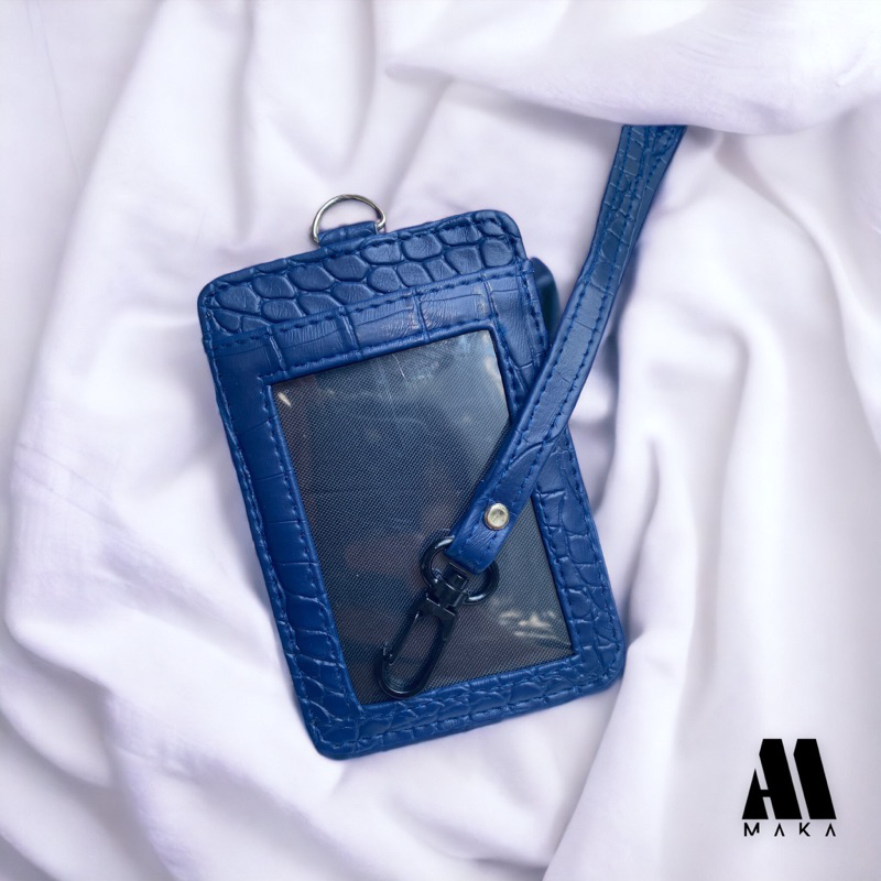 Jual ID CARD NAMETAG CROCO SYNTHETIC LEATHER DOFF / LANYARD TALI NAME ...