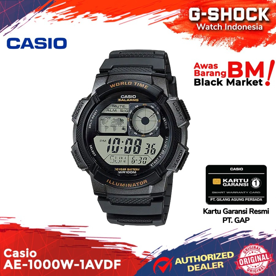 Jual Casio General AE-1000W-1AVDF AE-1000W AE-1000 AE1000W AE 1000W | Shopee Indonesia