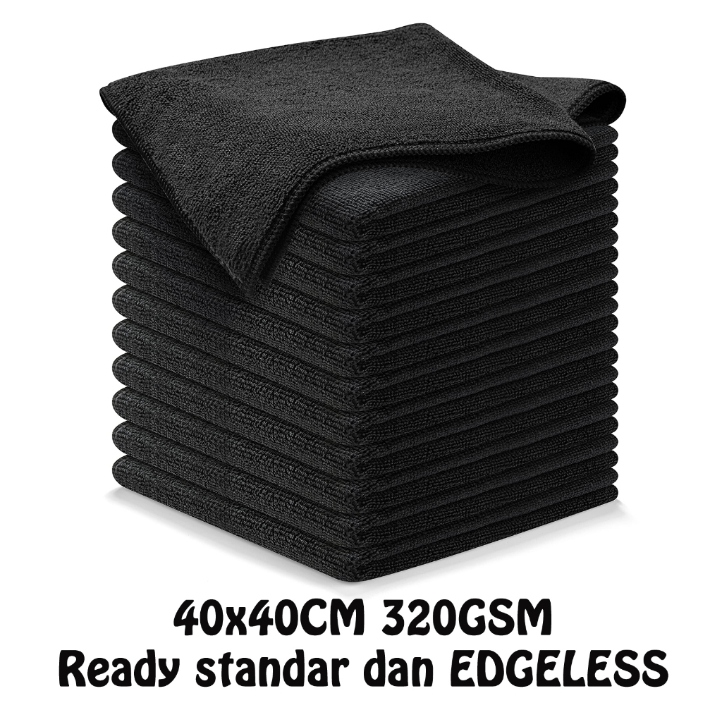 Jual Kain Lap Microfiber Hitam / Black Edgeless Micro Fiber Mobil Motor ...