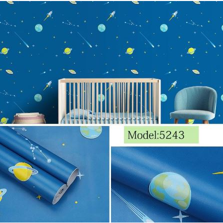 Jual WALLSTICKER DINDING 45 cm x 10 M MOTIF ROKET LUAR ANGKASA | Shopee ...