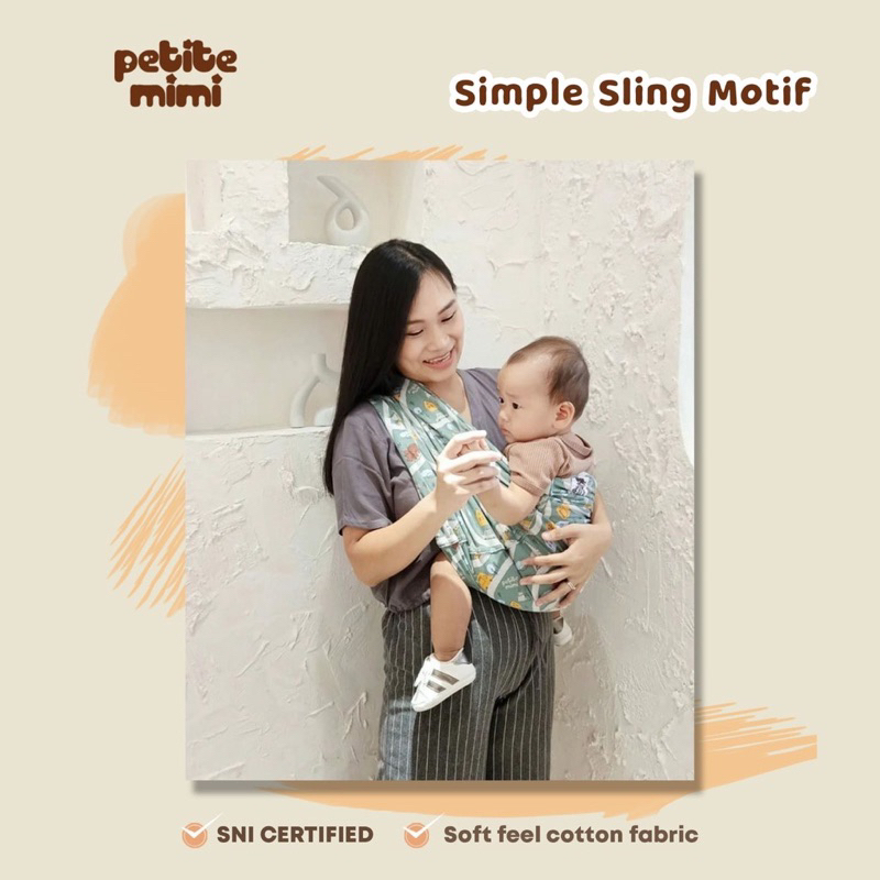 Jual Gendongan Bayi Geos Petite Mimi Simple Sling Motif Polos M L XL ...