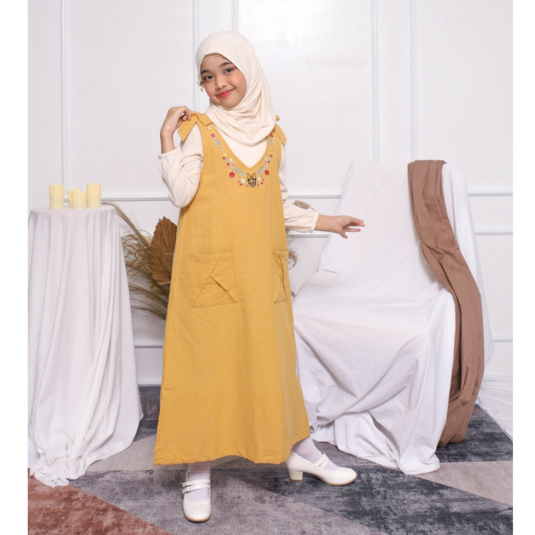 Jual Maxi overall/ Dress Panjang Anak Kuning/ Daisy Flower Power ...