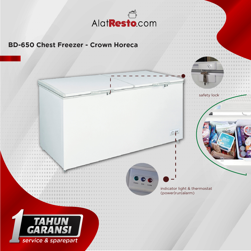 Jual Chest Freezer BD-650 Mesin Pembeku Crown Horeca | Shopee Indonesia