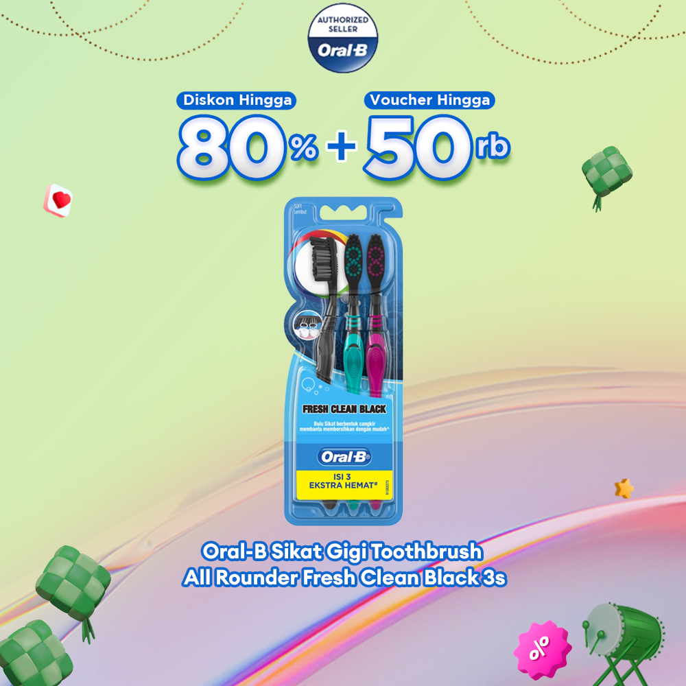 Jual Oral-B Sikat Gigi All rounder Fresh Clean Black 3s | Shopee Indonesia