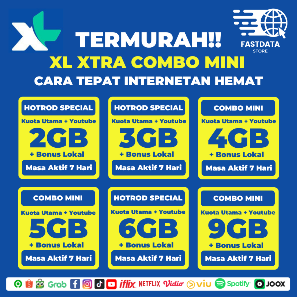 Jual PAKET DATA XL XTRA COMBO MINI SUPER MURAH PROSES CEPAT | Shopee ...
